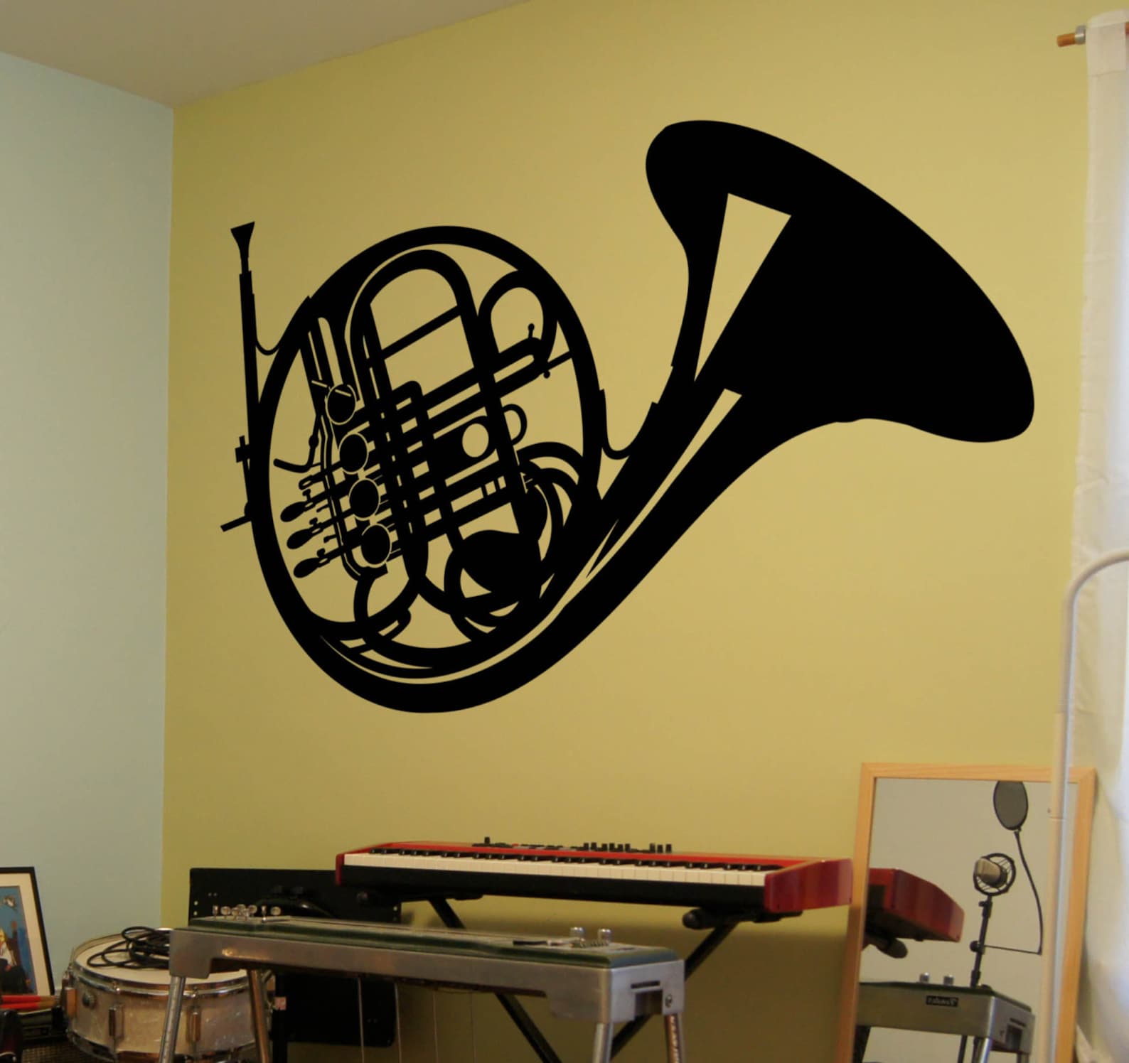 French Horn Musical Instrument Vinyl Wall Sticker Decal 33"h X 48"w - Etsy