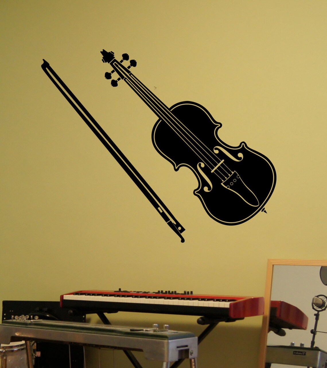Violin and Bow Musical Instrument Vinyl Wall Sticker Decal | Etsy