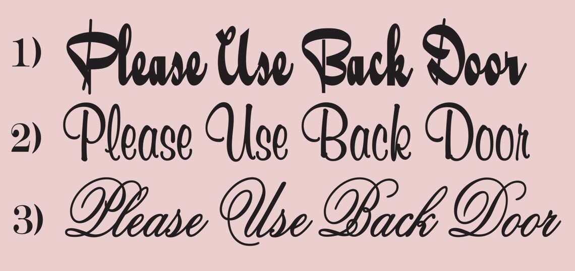 Please Use Back Door Vinyl Sticker Decal 2.75h X - Etsy