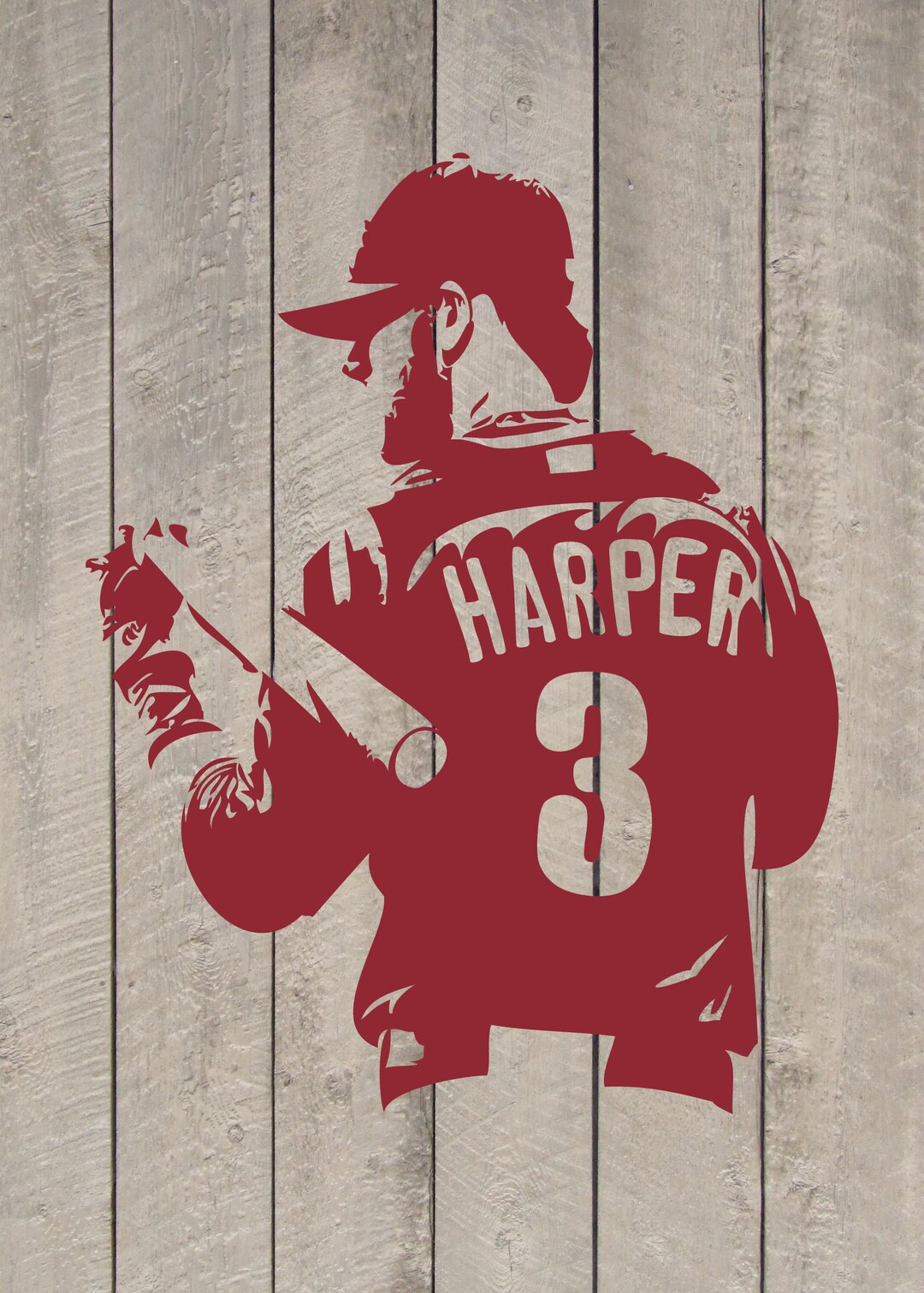 Bryce Harper Philadelphia Phillies Baseball Vinyl Wall Decal Sticker - Etsy