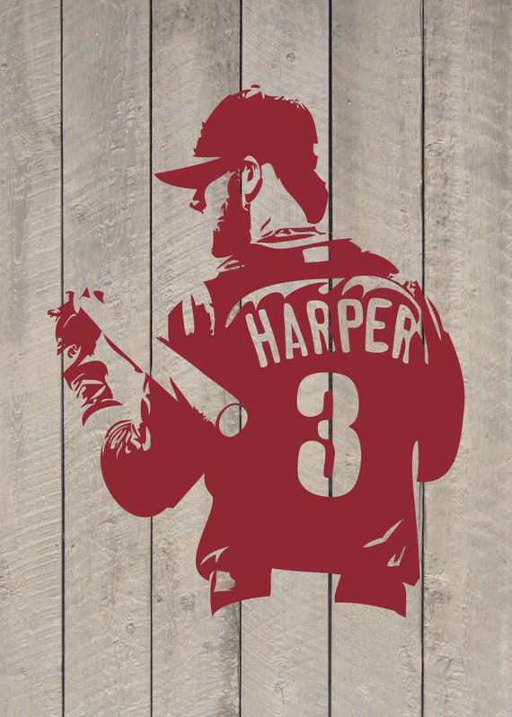 Bryce Harper Philadelphia Phillies Baseball Vinyl Wall Decal | Etsy