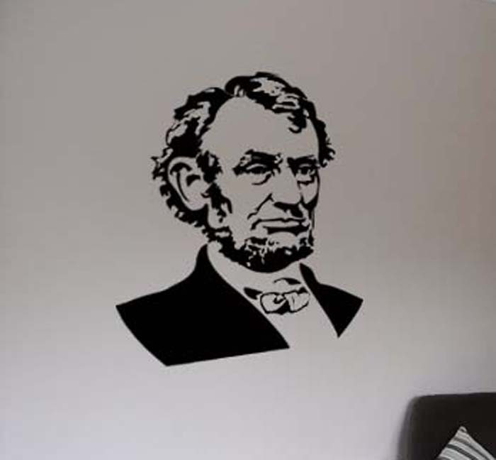 Abraham Lincoln Vinyl Wall Sticker Decal 30 in H X 22 in W - Etsy