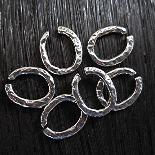 Small Textured Sterling Silver Open Jump Rings set of EIGHT - Etsy