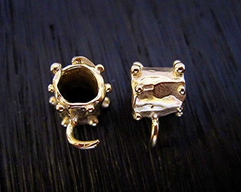 Gold Bronze Textured Artisan Pendant Bail and Enhancer - Etsy