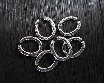 Small Textured Sterling Silver Open Jump Rings set of EIGHT Jump Rings ...