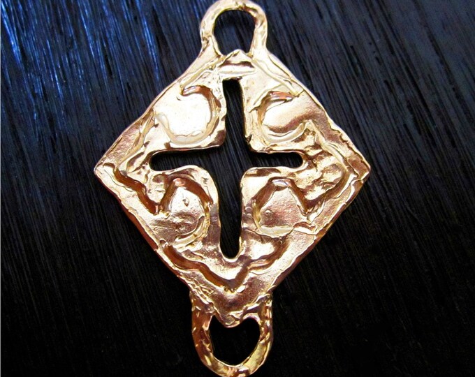 Gold Bronze Santa Fe Style Artisan Cutout Cross Bracelet and - Etsy