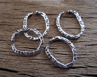 Small Textured Sterling Silver Open Jump Rings set of EIGHT Jump Rings ...