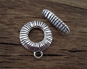 Large Artisan Sterling Silver Heart Toggle Clasp (one) - Etsy