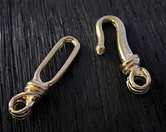 Classic Artisan Hook and Eye Clasp in Gold Bronze (one Set) - Etsy