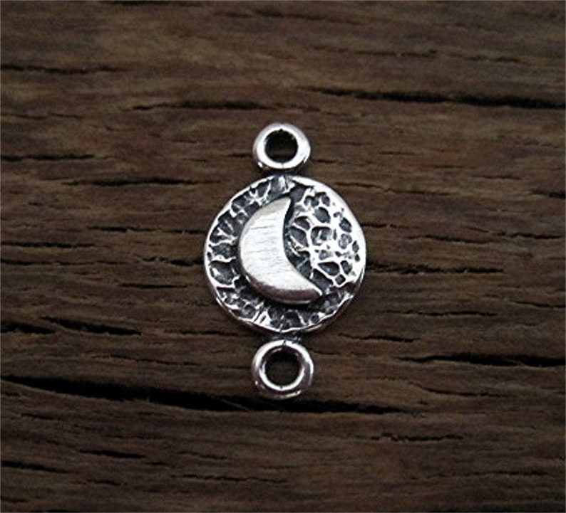 Small Sterling Silver Half Moon Jewelry Link and Connector - Etsy