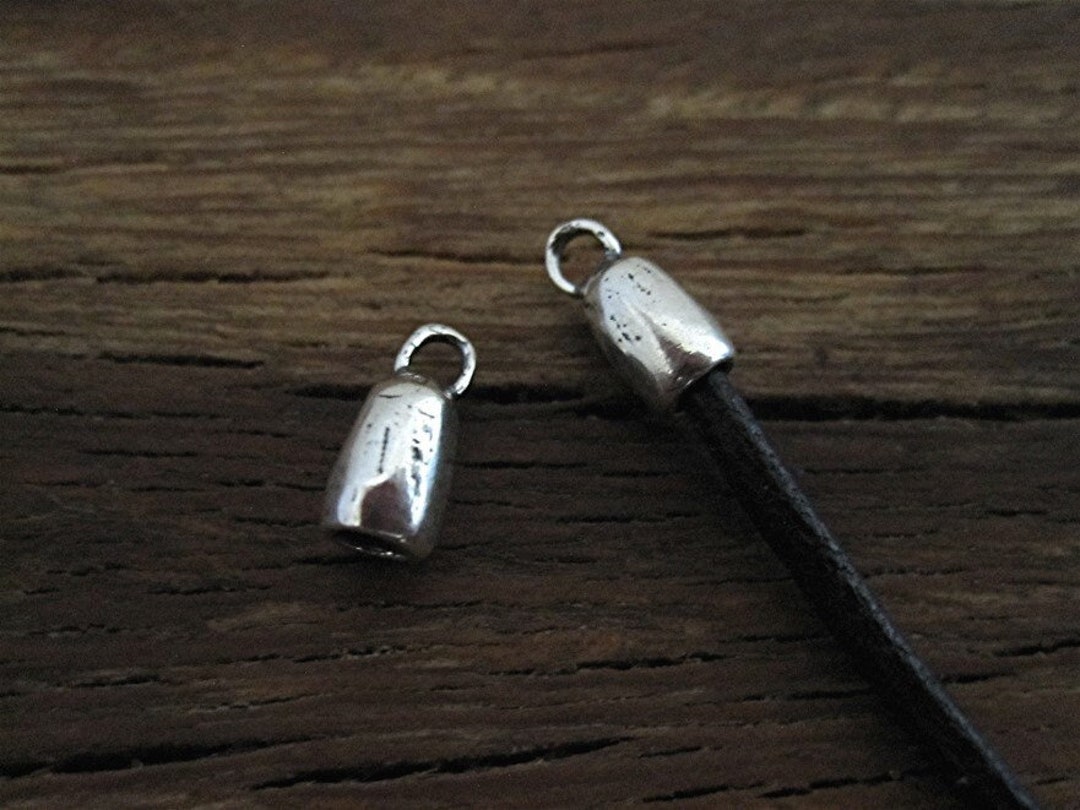 Small Artisan 2mm Jewelry End Caps in Sterling Silver (set of Two)(n ...