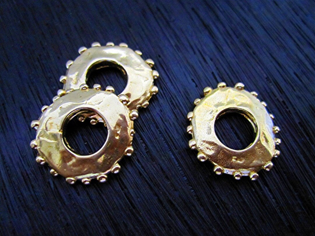 One Thick Dotted Artisan Jewelry Link in Gold Bronze (one Link) - Etsy