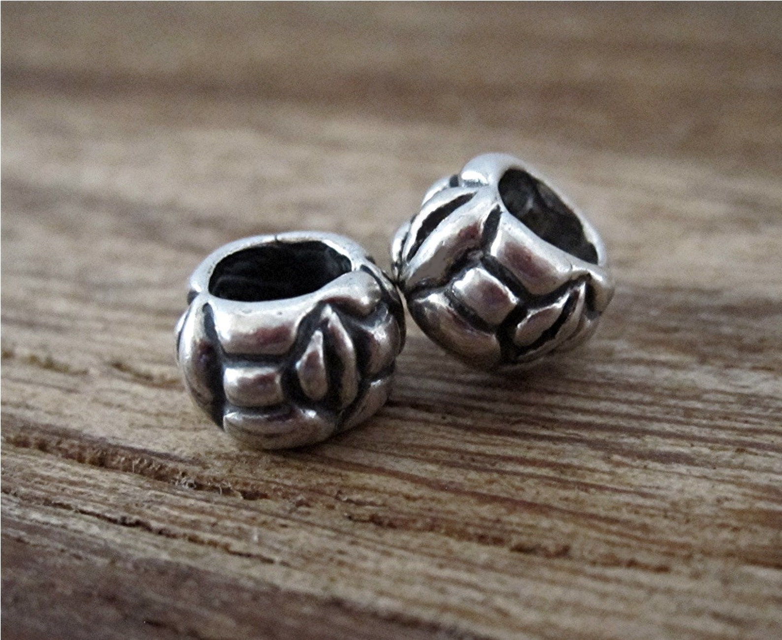 Handmade Artisan Detailed Round Bead and Slider in Gold Bronze (one ...