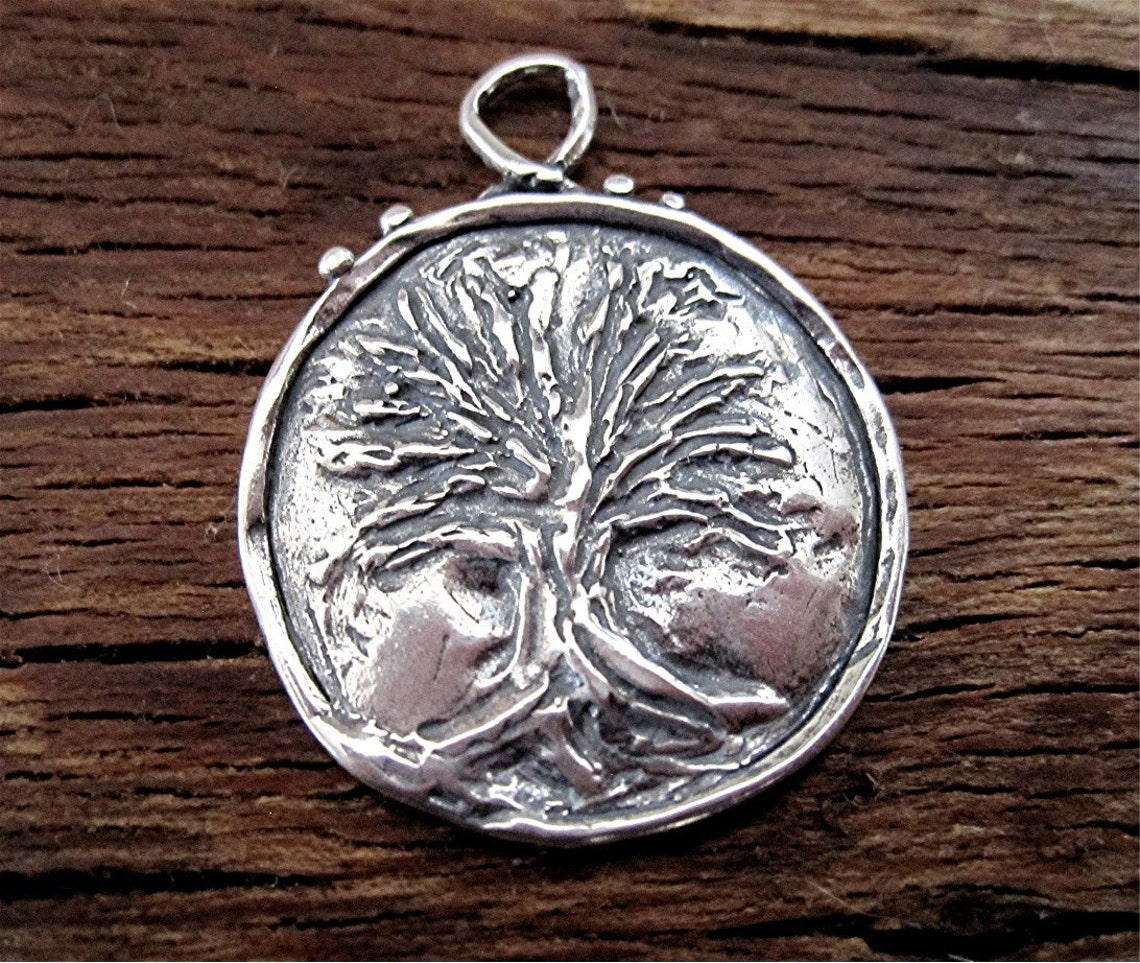 Sterling Silver Artisan Tree of Life Pendant and Charm one - Etsy