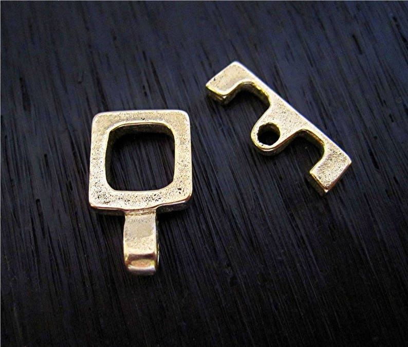 Artisan Textured Sterling Silver Square Toggle Clasp one N | Etsy