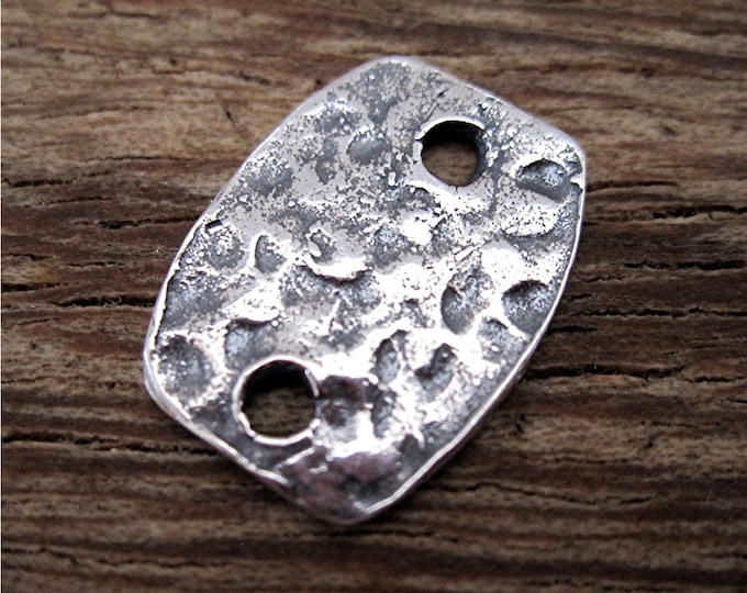 Set of Three Textured Artisan Diamond Shaped and Square Jewelry Links ...