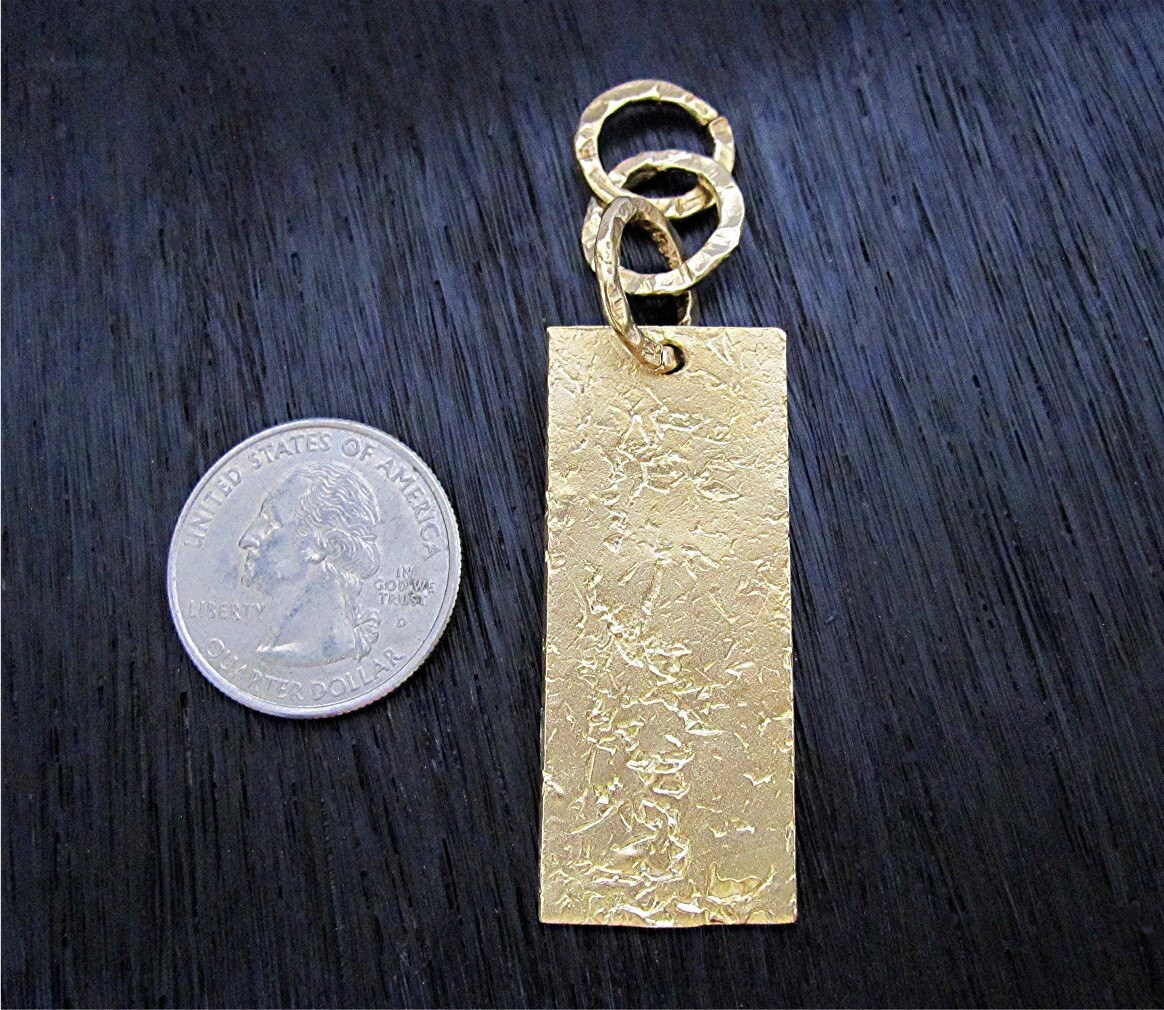 Long Rectangular Textured Sterling Silver Artisan Pendant - Etsy