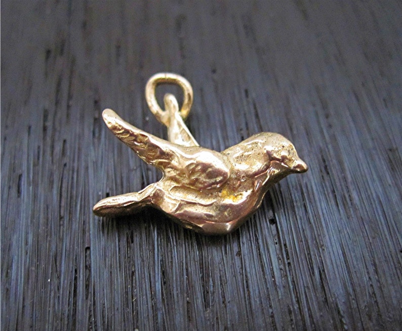 Artisan Bluebird Charm in Gold Bronze (one) (X) - Etsy
