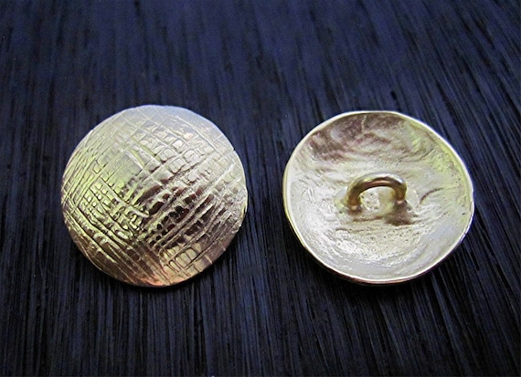 Gold Bronze Artisan Textured Button and Jewelry Clasp one | Etsy