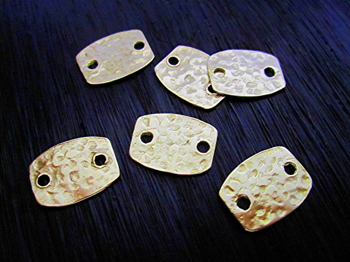 Sterling Silver Artisan Hammered Textured Tab Jewelry Link - Etsy