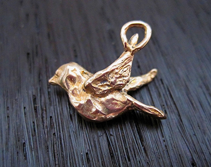 Artisan Bluebird Charm in Gold Bronze (one) (X) - Etsy