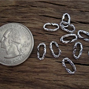 Small Textured Sterling Silver Open Jump Rings (set of EIGHT Jump Rings ...
