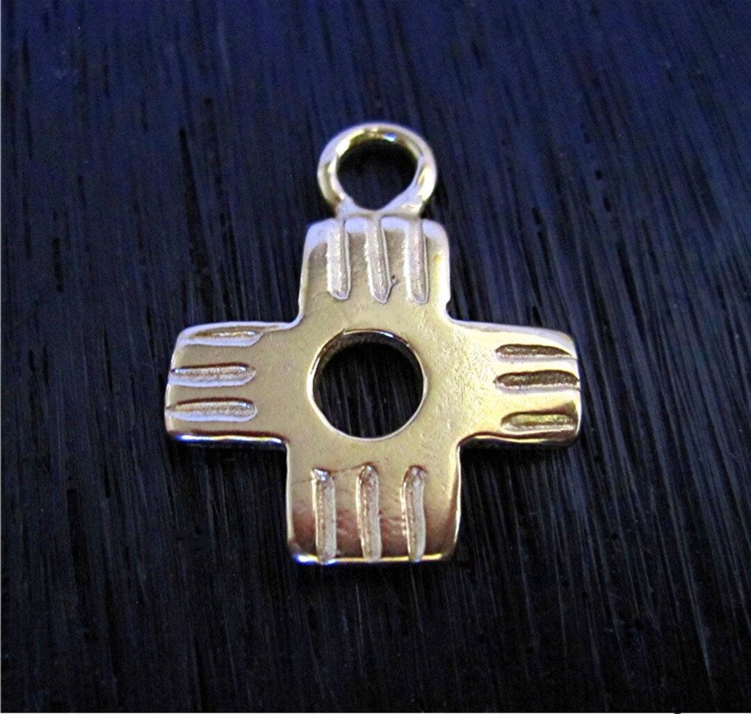 Gold Bronze Handmade Zia Symbol Pendant one - Etsy