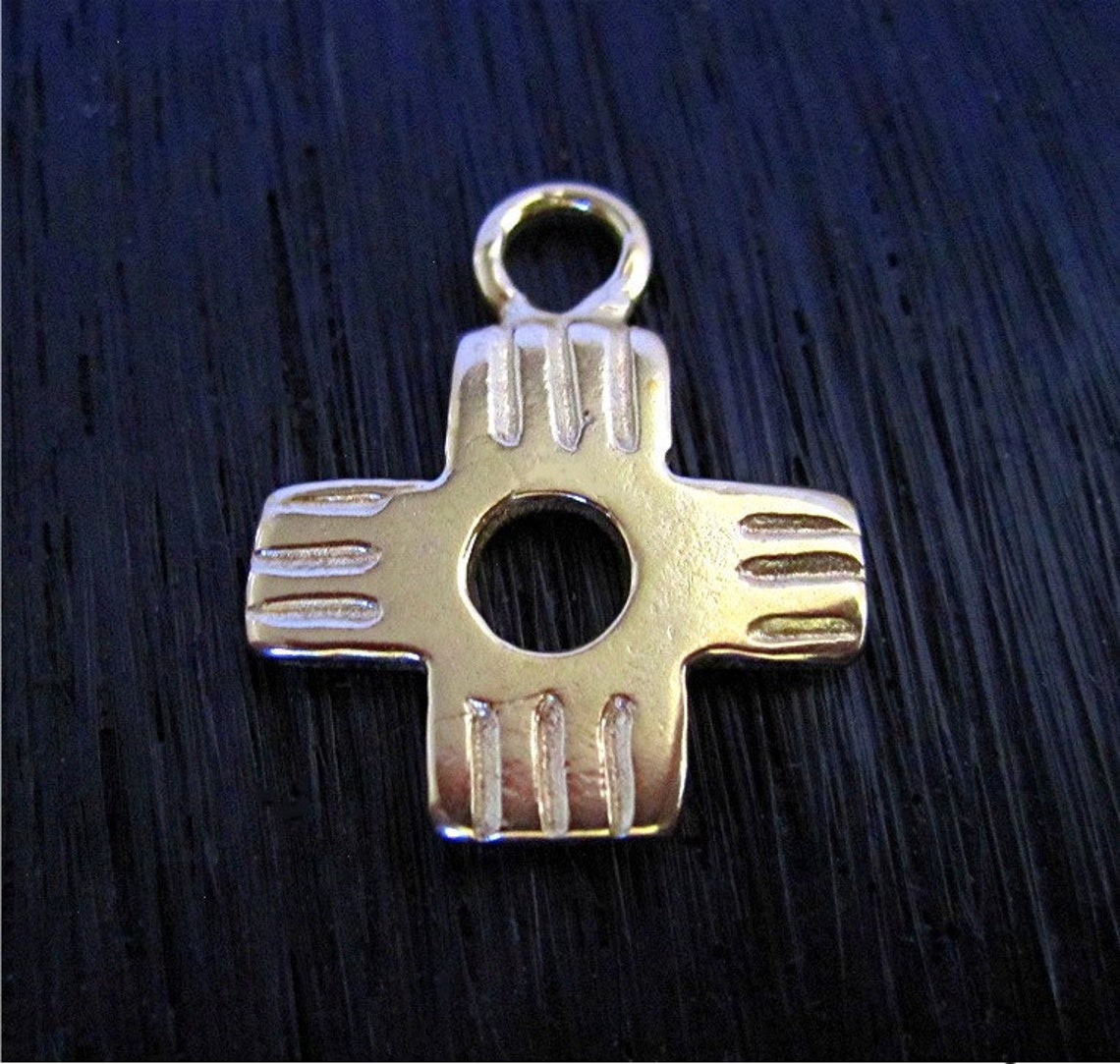 Gold Bronze Handmade Zia Symbol Pendant one | Etsy