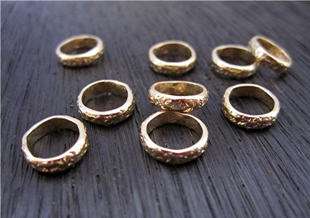 Gold Bronze Hammered Textured Jewelry Links (set of 2) (X) - Etsy