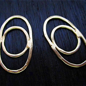 Artisan Handmade Gold Bronze Double Loop Jewelry Links (set of 2) - Etsy