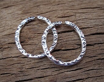 Small Textured Sterling Silver Open Jump Rings set of EIGHT Jump Rings ...