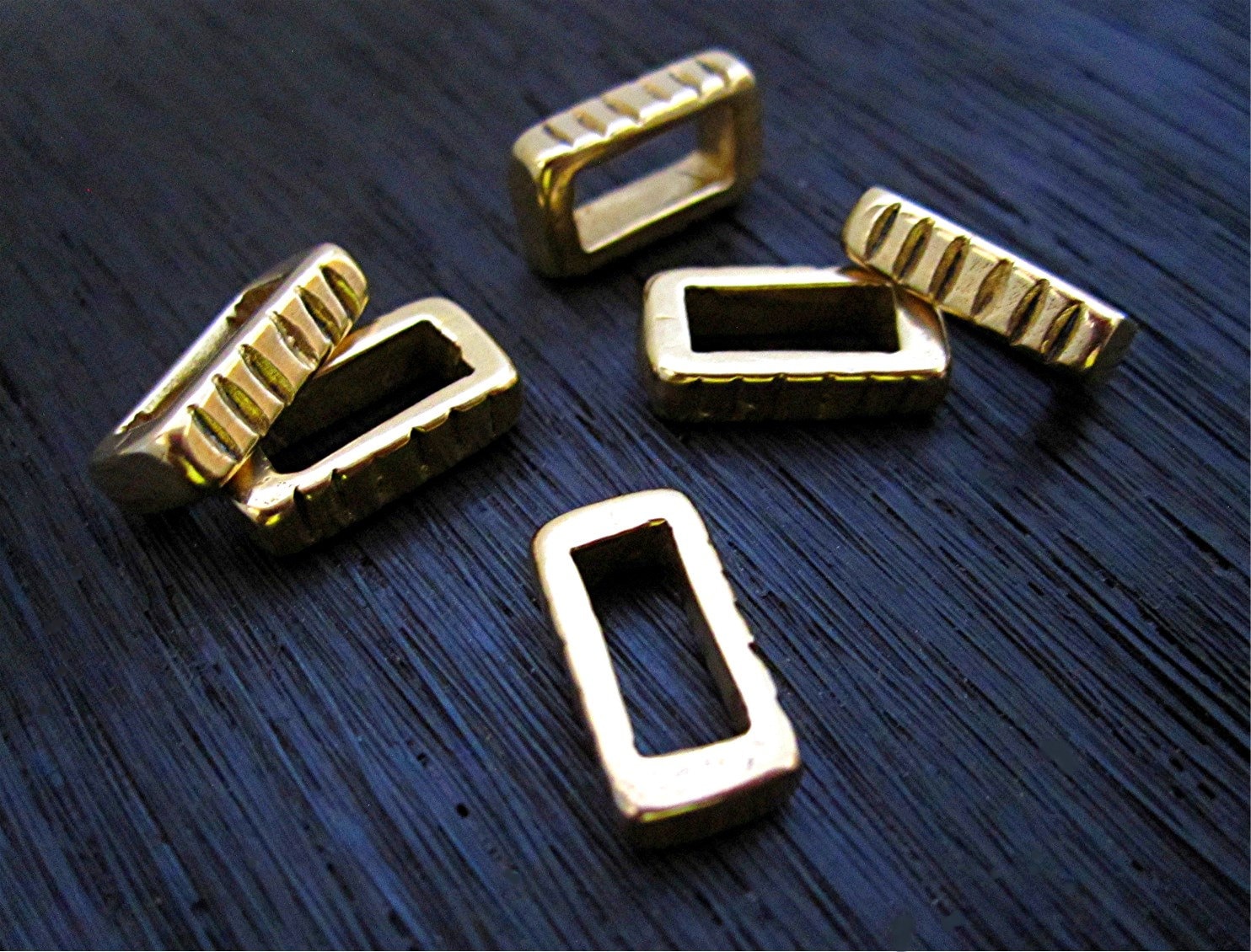 One Rectangular Lined Jewelry Links in Gold Bronze one Link - Etsy