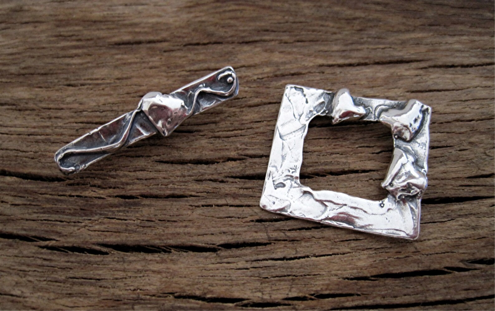 Hand-carved Artisan Heart Clasp in Sterling Silver one Set | Etsy