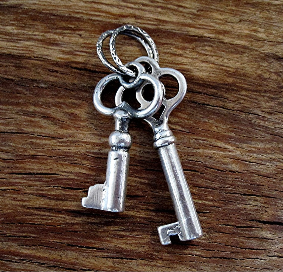 Large Sterling Silver Skeleton Key Pendant one C N - Etsy