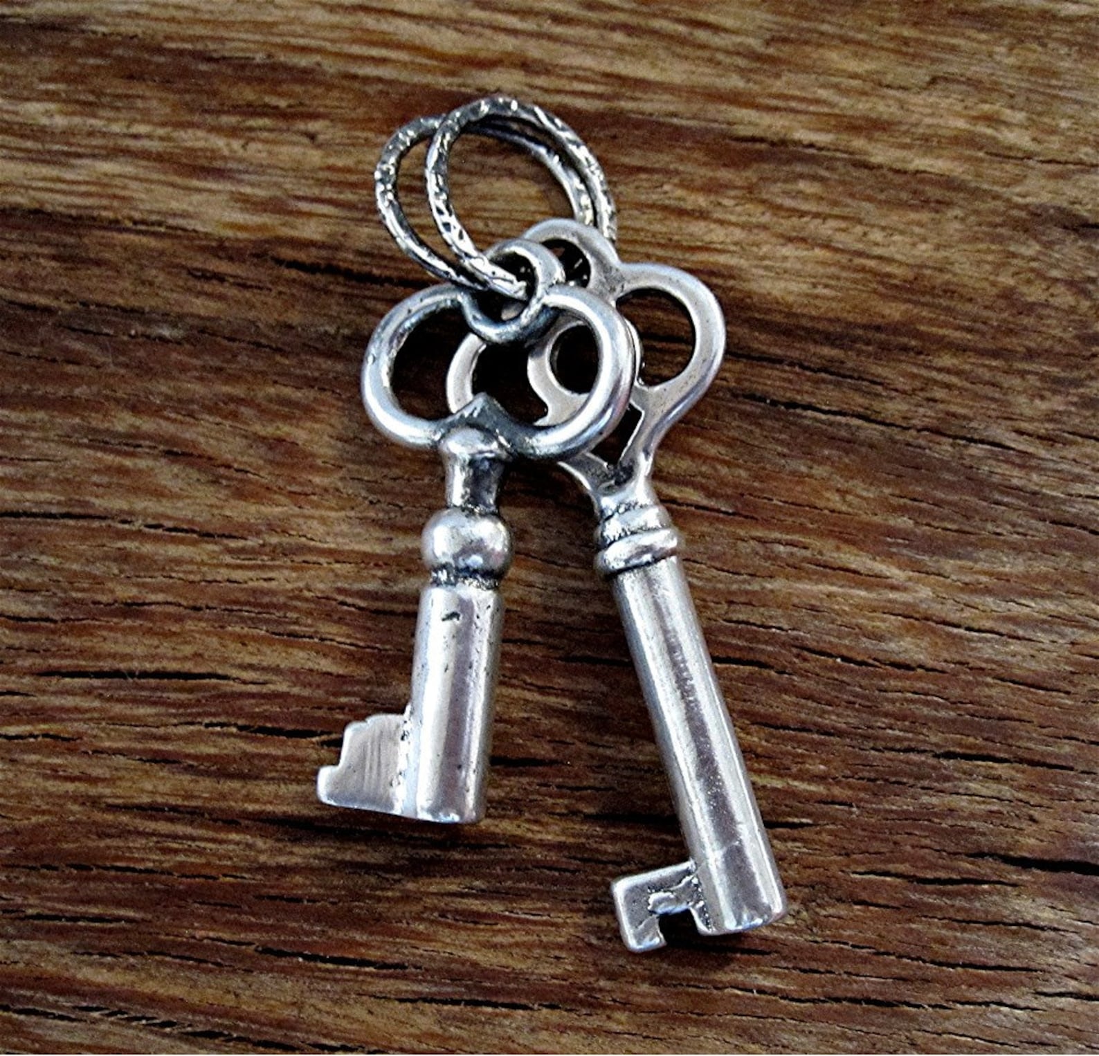 Large Sterling Silver Skeleton Key Pendant one C N - Etsy