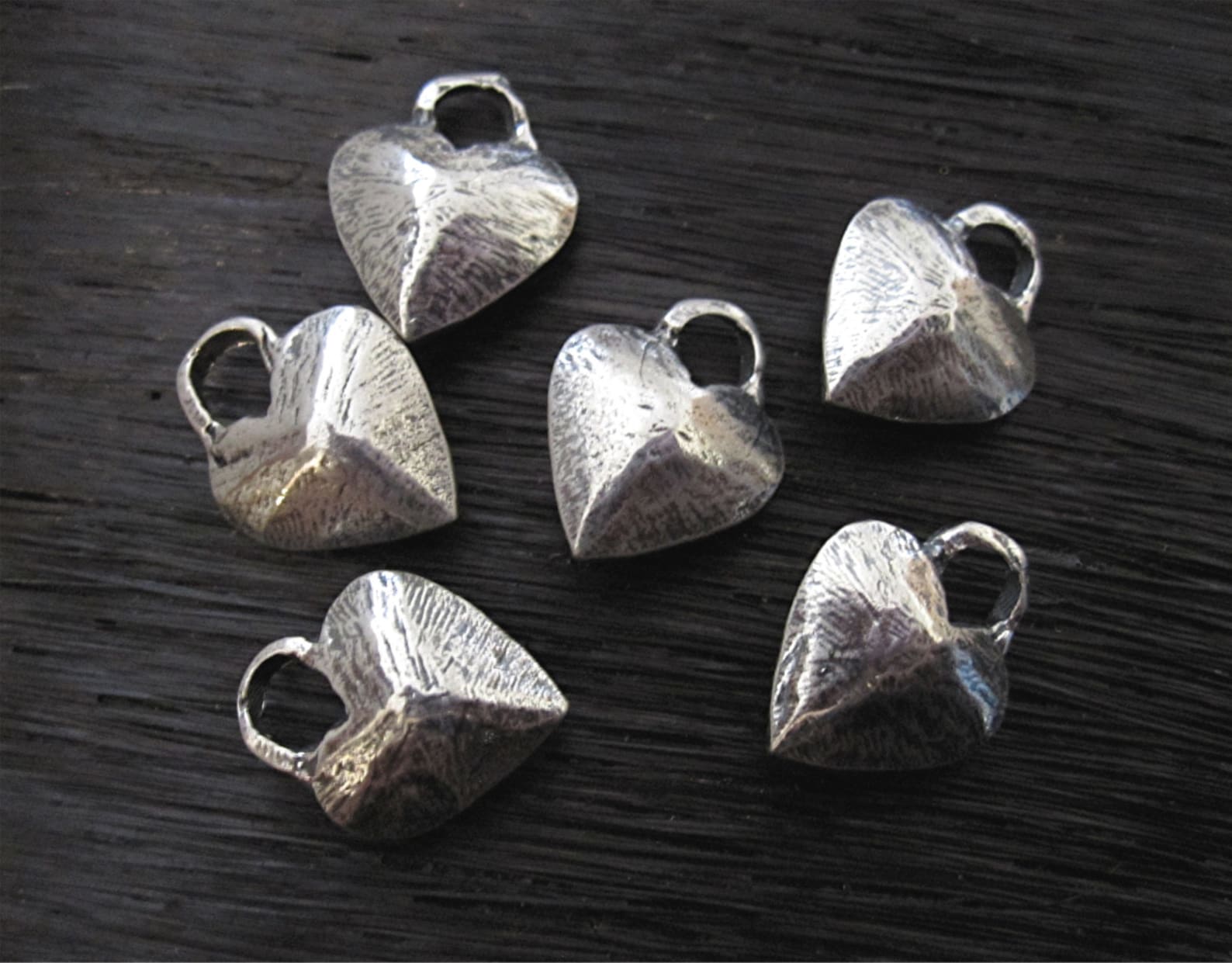 Artisan Handmade Sterling Silver Heart Charm and Pendant (one) (X) - Etsy
