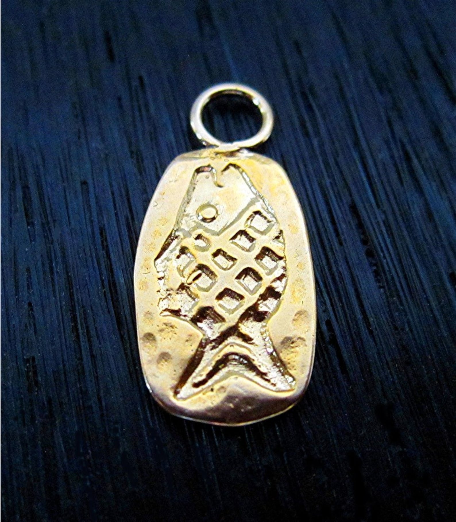 Artisan Stamped Fish Charm in Sterling Silver (one) (N) - Etsy