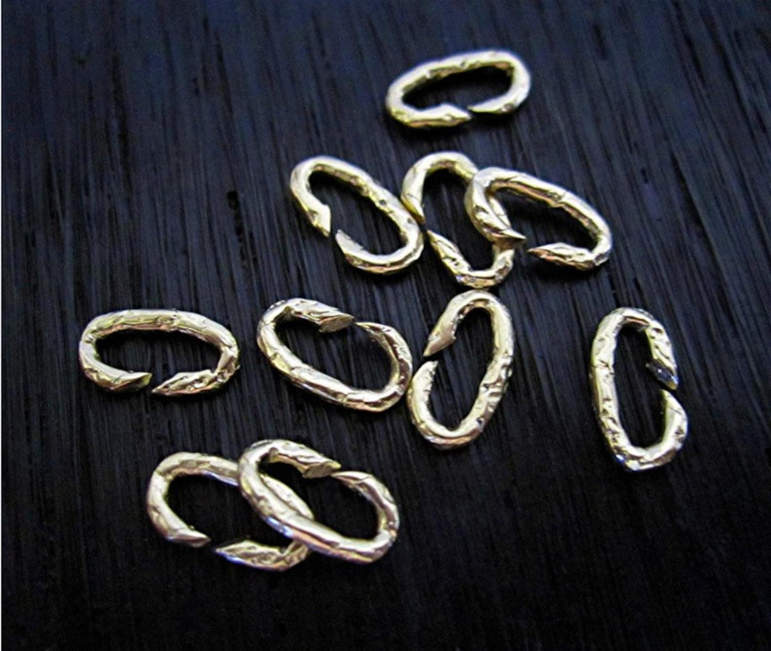 Small Textured Sterling Silver Open Jump Rings (set of EIGHT Jump Rings ...