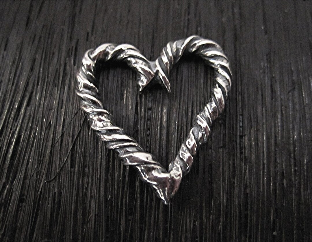 Handmade Artisan Sterling Silver Twisted Heart Charm and - Etsy