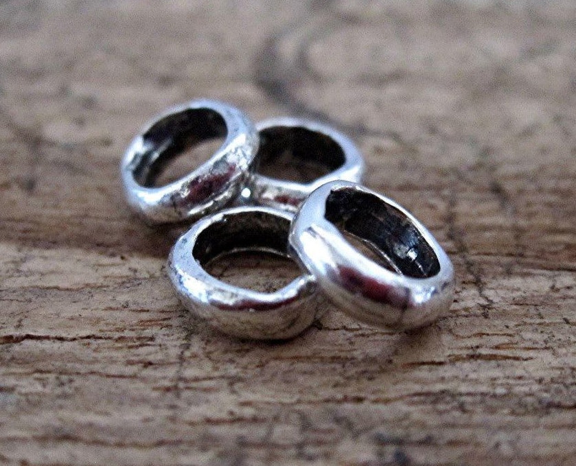 Small Handmade Sterling Silver Jewelry Link and Spacer (set of 4) (N ...