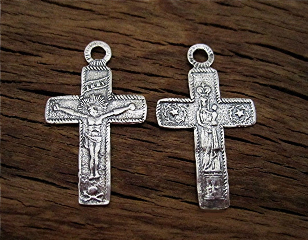 Replica of Antique Religious Cross Pendant in Sterling Silver (one) (N ...