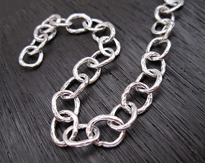 Artisan Handcrafted Smooth Organic Sterling Silver Link Chain (multiple ...