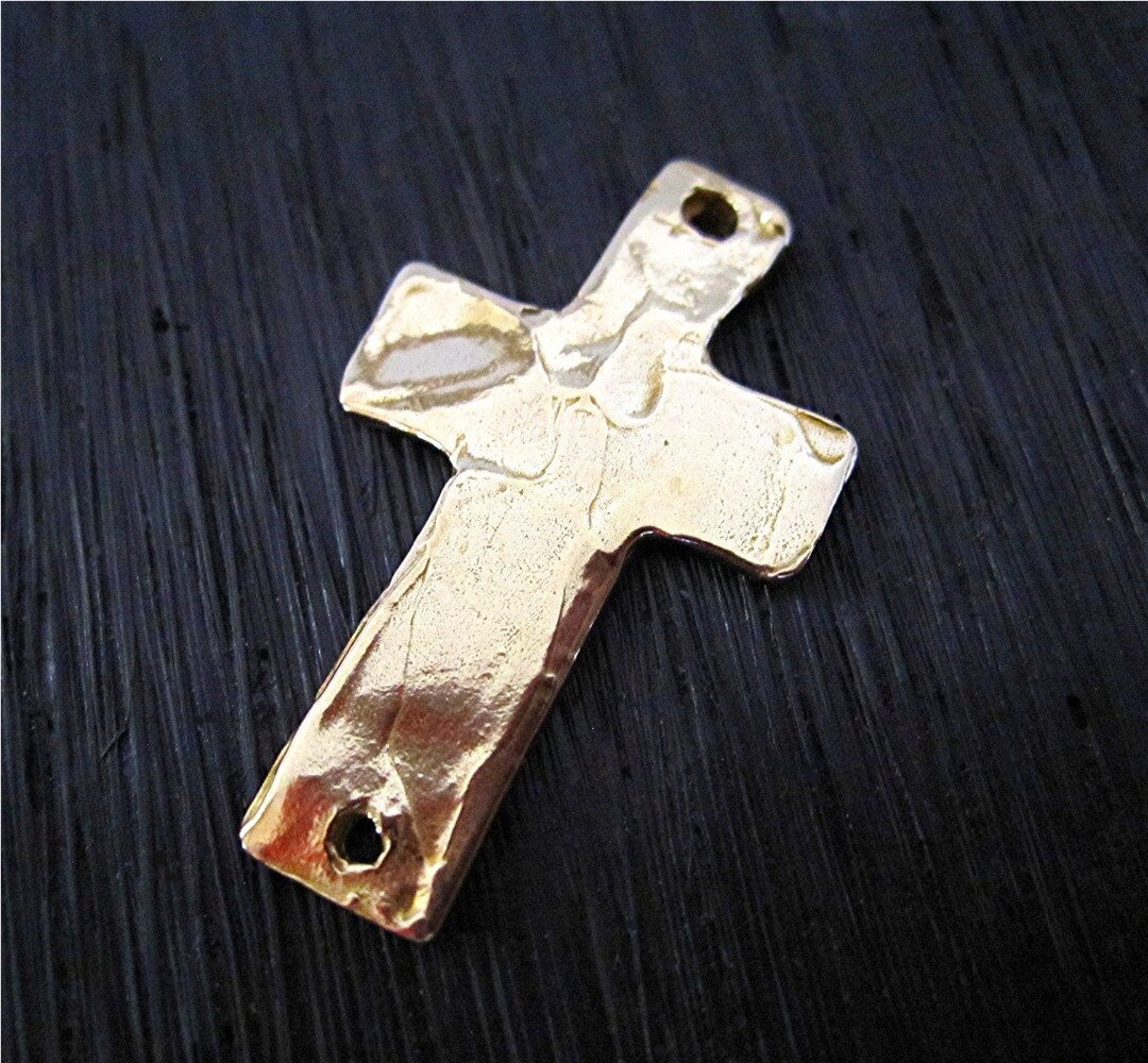 Rustic Simple Cross Link in Gold Bronze (one) (N) - Etsy