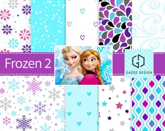 FROZEN Digital Paper Pattern Prints Frozen Blue | Etsy
