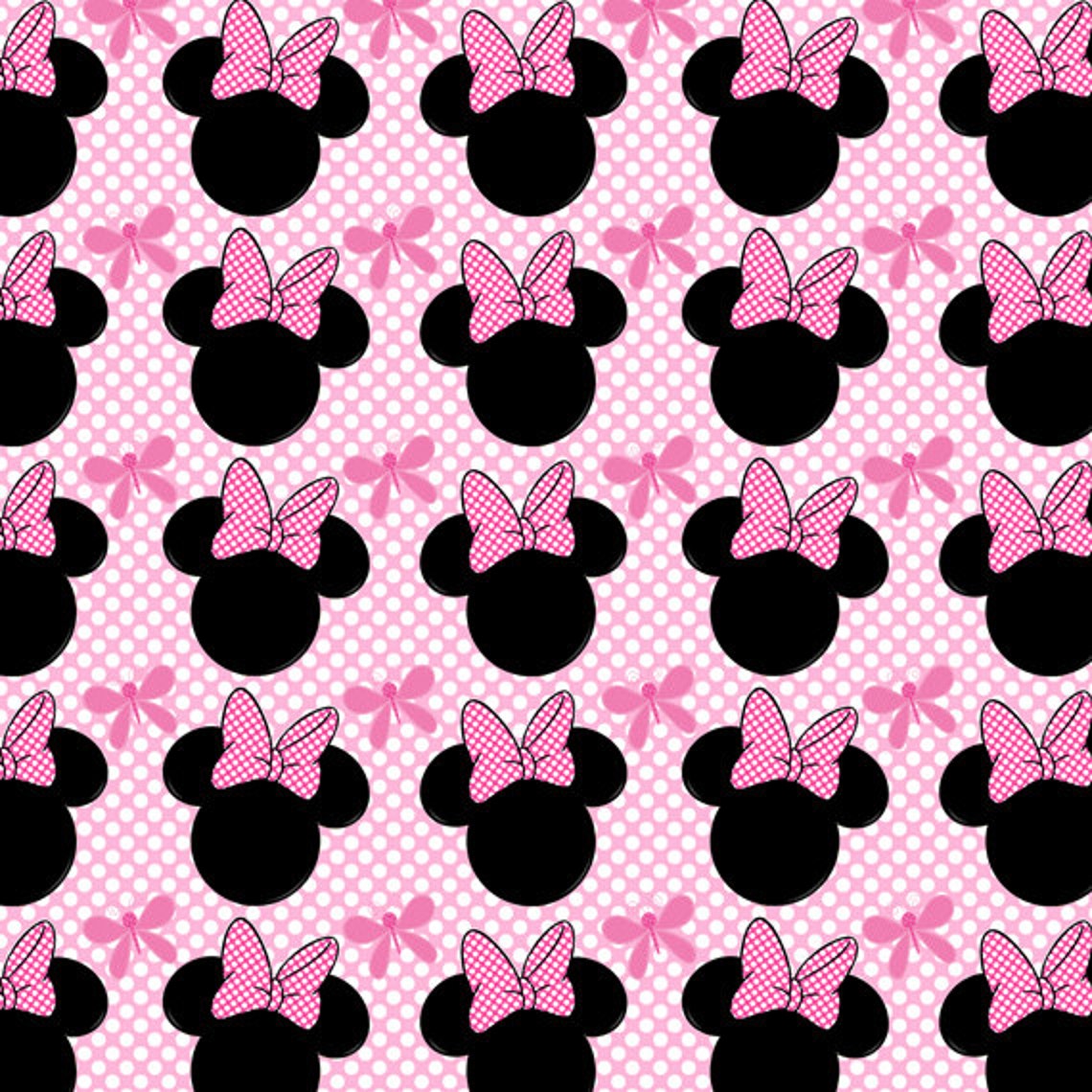 Minnie Mouse Digital Paper Pack, Polka Dots, Minnie Mouse Heads, Stars ...