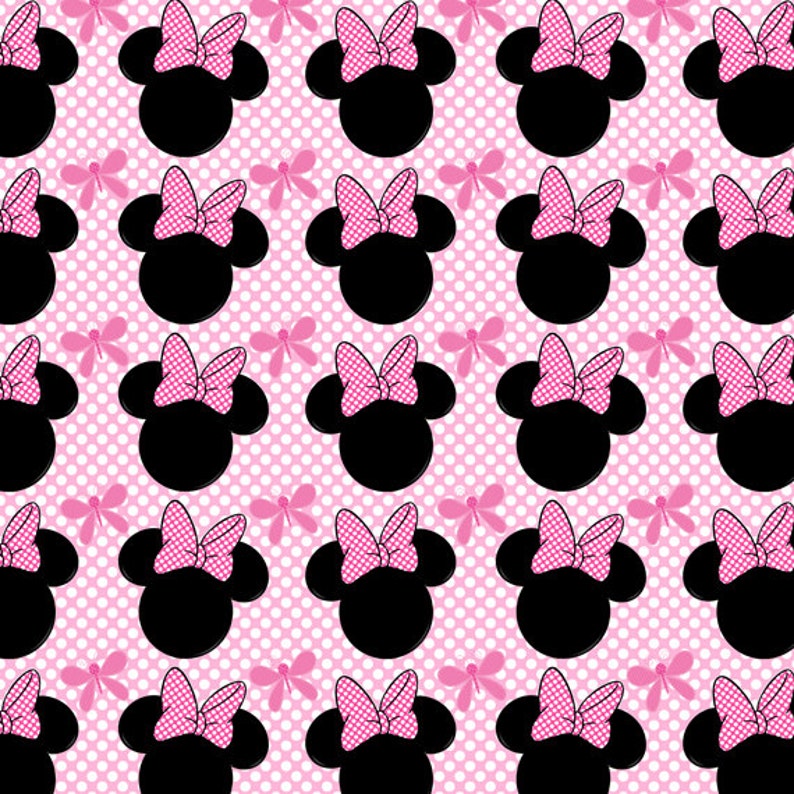 Minnie Mouse Digital Paper Pack, Polka Dots, Minnie Mouse Heads, Stars ...