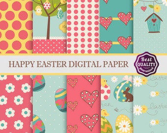 Pastel Digital Paper pastel Patterns Spring - Etsy
