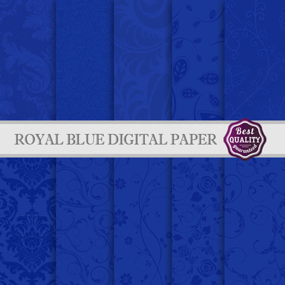 Royal Blue Digital Scrapbook Paper Set * 10 Blue Papers for ...
