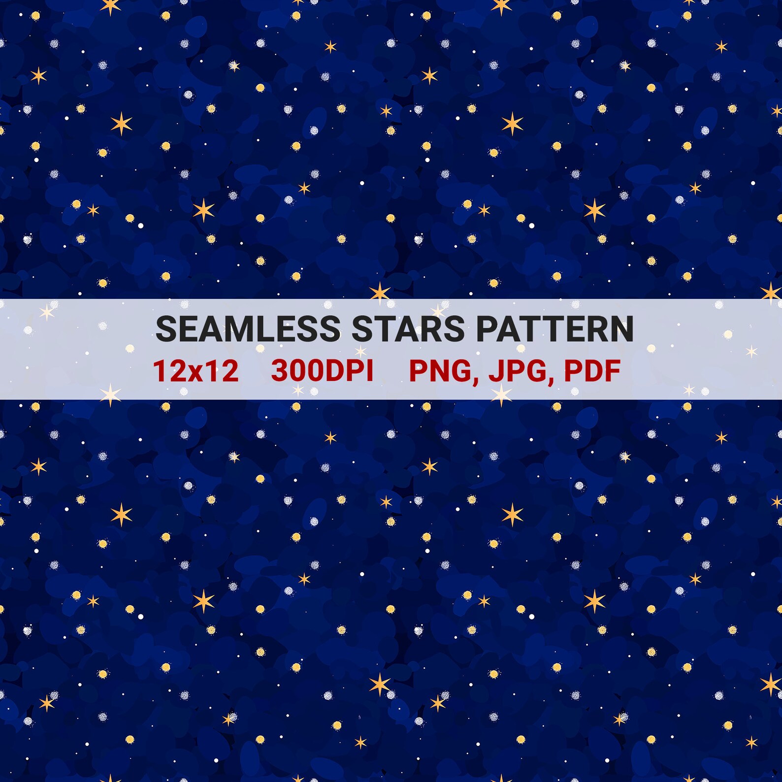 Seamless Night Sky Digital Paper, Starry Skies Digital Paper, Star ...