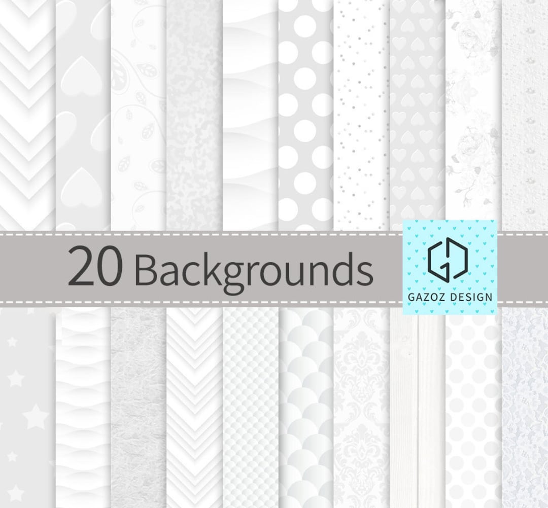 WHITE Digital Paper "white" , Elegant Craft Paper Pack Commercial Use ...